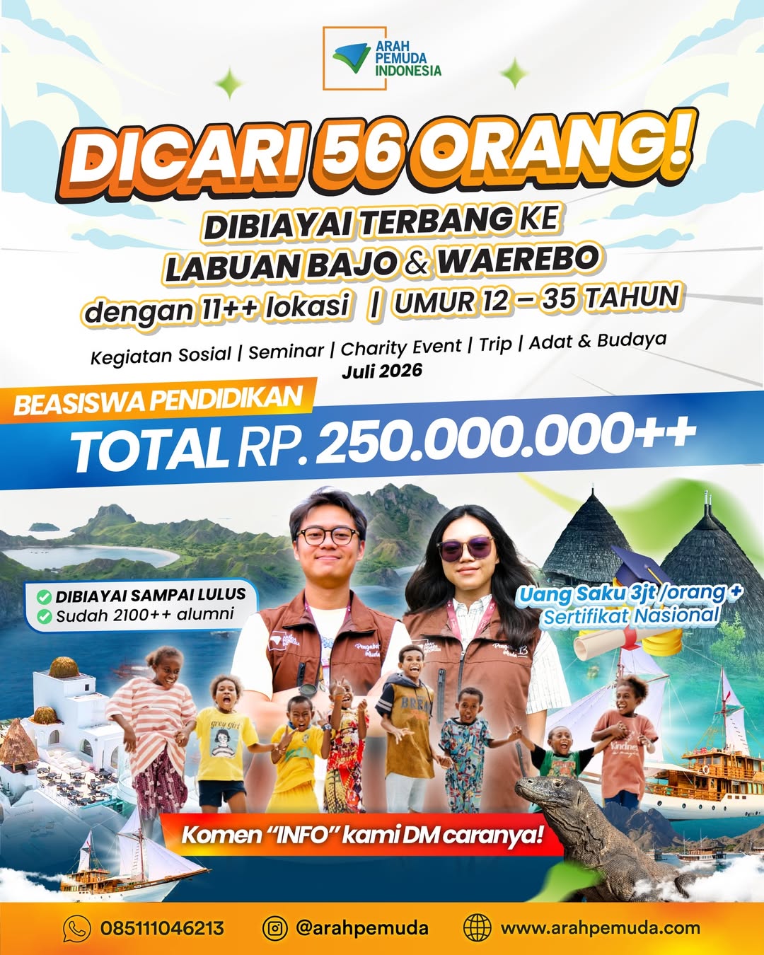 Beasiswa Arah Pemuda: Dibayar Sampai Lulus, Diajak Jalan ke Labuan Bajo ...